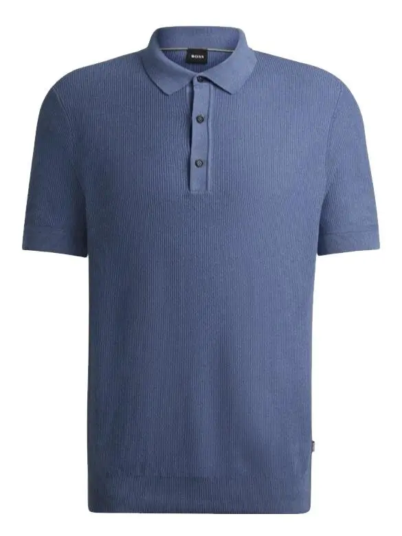 Hugo Boss Regular Fit Knit Polo - Medium Blue