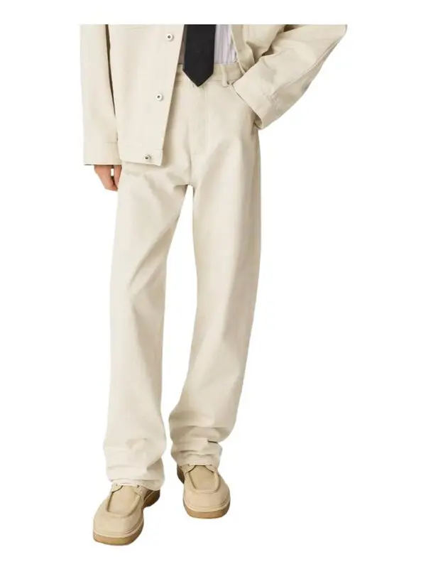 Bottega Veneta Wide-leg Jeans With Turned-up Hem - Pale Meringue