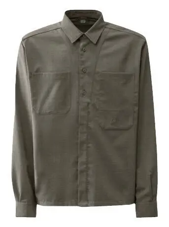C.P. COMPANY Long-sleeved Wool Shirt - Smoky Grey
