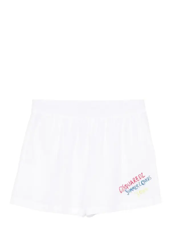 Dsquared2 Baggy Fit Embroidered Shorts - White