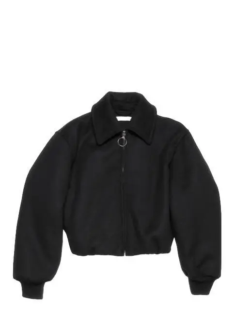 Acne Studios Zip-up Bomber Jacket With Lapel - Black