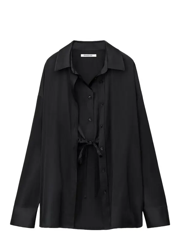 Alexander Wang Layered Satin Shirt - Black