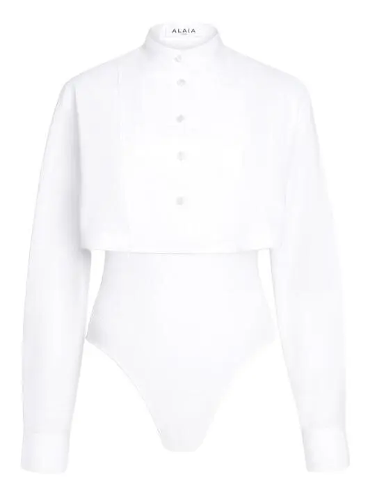 Alaïa Layered Poplin Shirt - White