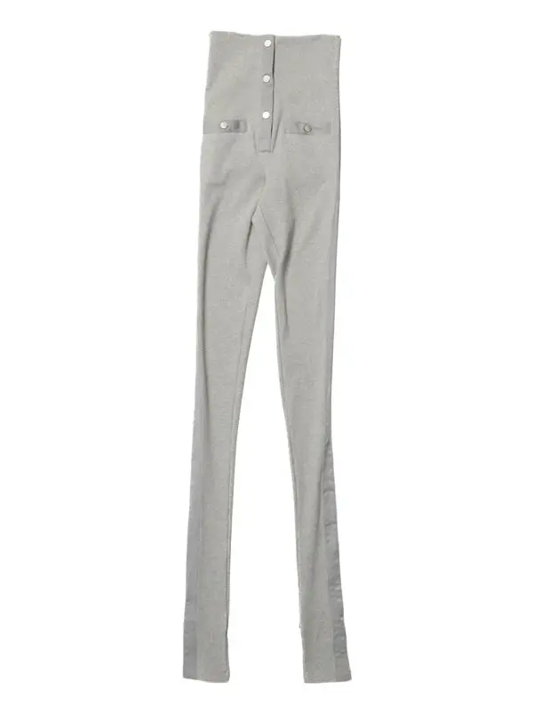 Attico High Waist Leggings With Button Closure - Gray