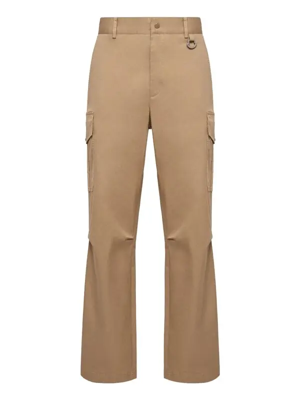 Moncler Button Detailed Straight-leg Cargo Pants - Beige