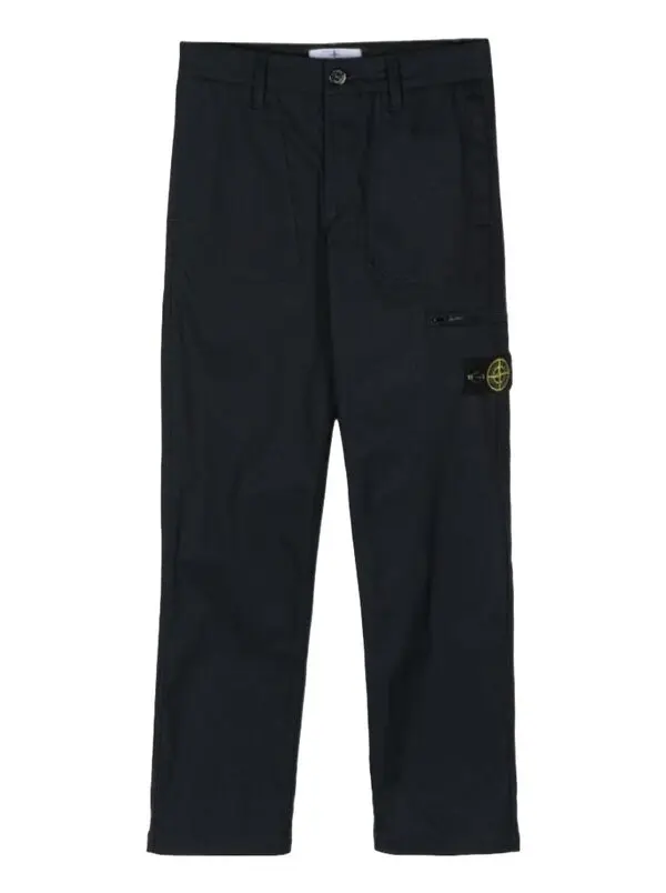Stone Island Compass Decal Casual Pants - Blue