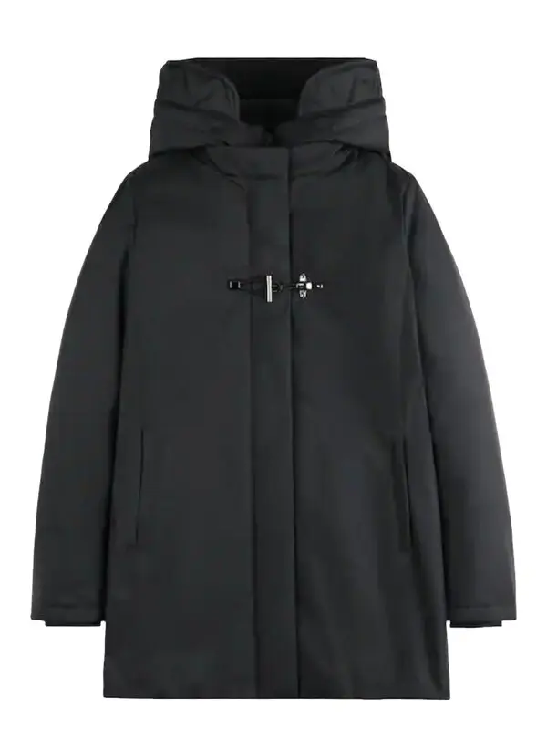 FAY Technical Gabardine Toggle Coat - Black