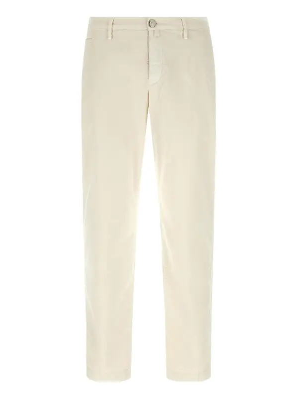 Jacob Cohen Logo Plaque Straight-leg Trousers - Nude