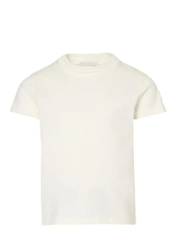 Moncler Crochet Accent Cotton T-shirt - White