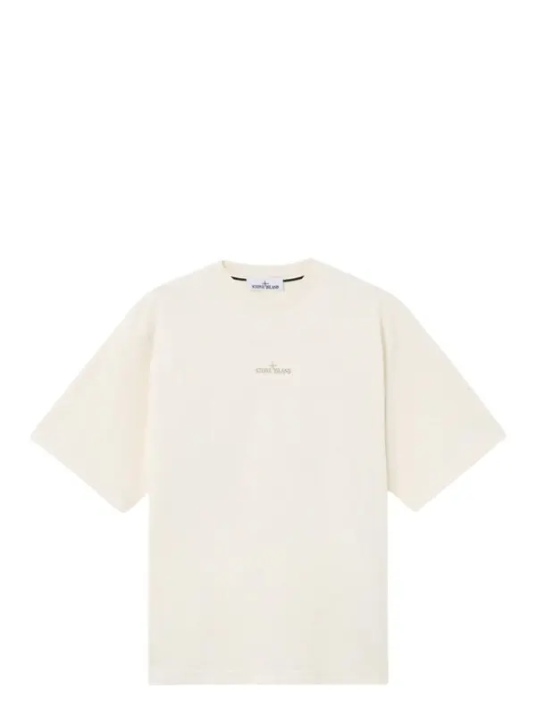 Stone Island Compass Printed Crewneck T-shirt - Ivory