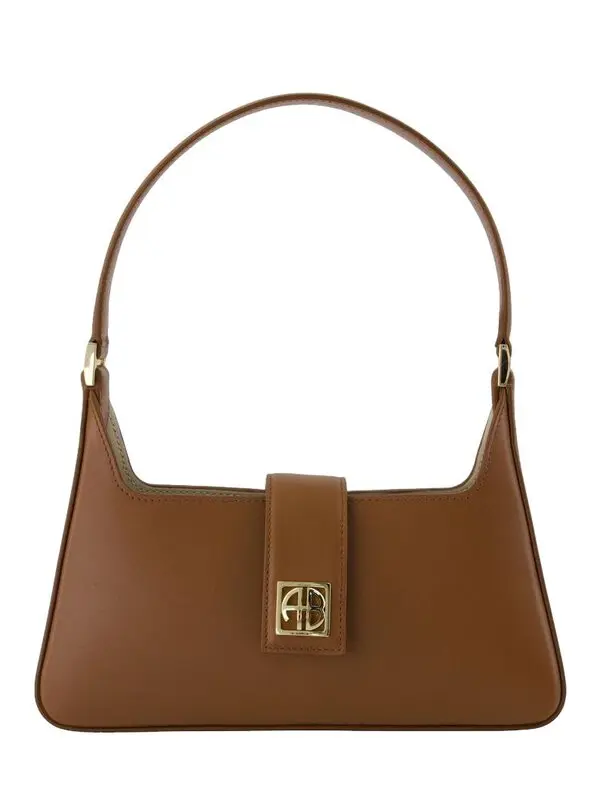 ANINE BING Lou Leather Shoulder Bag - Cognac
