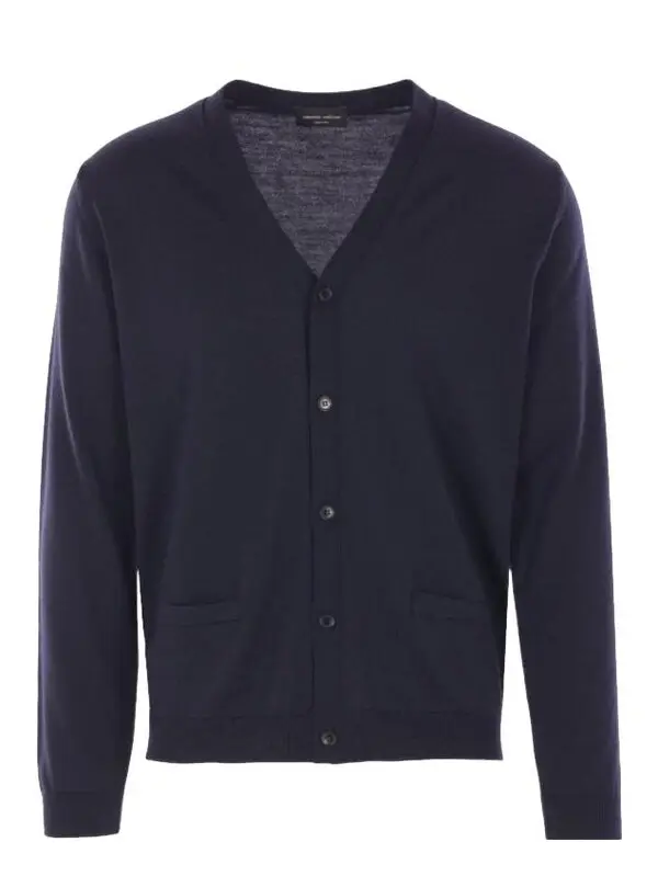 ROBERTO COLLINA V-neck Cardigan - Black
