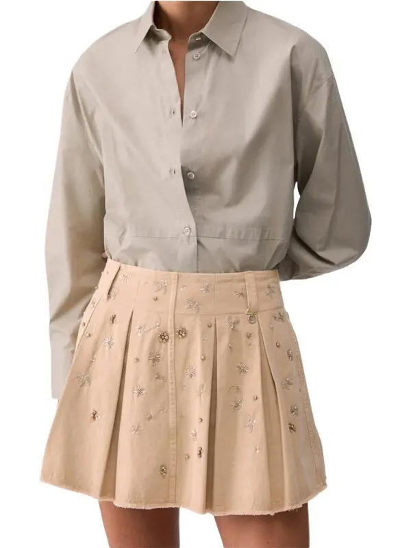 Liu Jo Poplin Shirt With Wide Sleeves And Drawstring Waist - Grey