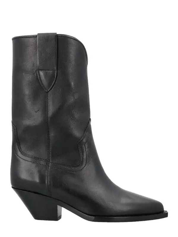 Isabel Marant Étoile Dahope Leather Cowboy Boots - Black
