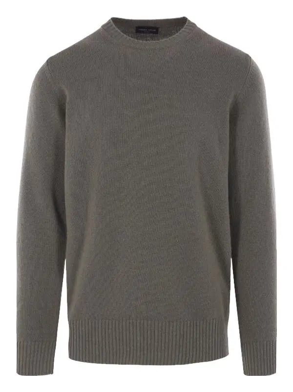 ROBERTO COLLINA Crew Neck Sweater With Lace Trim - Black