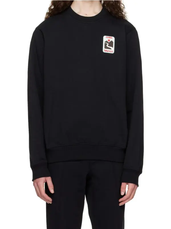 Casablanca Long Sleeve Sweatshirt With Graphic Logo Patch - Black