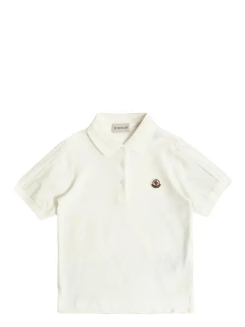Moncler Piquet Polo Shirt With Logo Patches - White