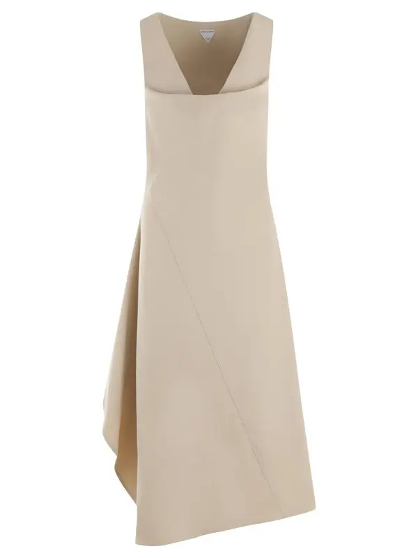 Bottega Veneta Asymmetrical Midi Dress - Birch Color