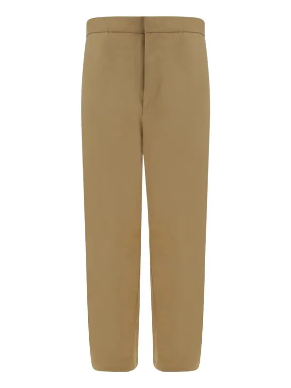 JIL SANDER Logo Embroidered Tapered Pants - Brown