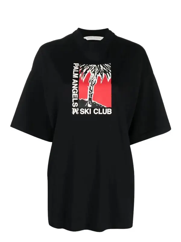 Palm Angels Graphic Printed Crewneck T-shirt - Black