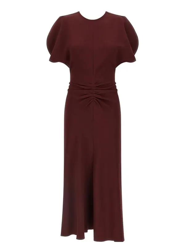Victoria Beckham Bela Midi Dress - Brown