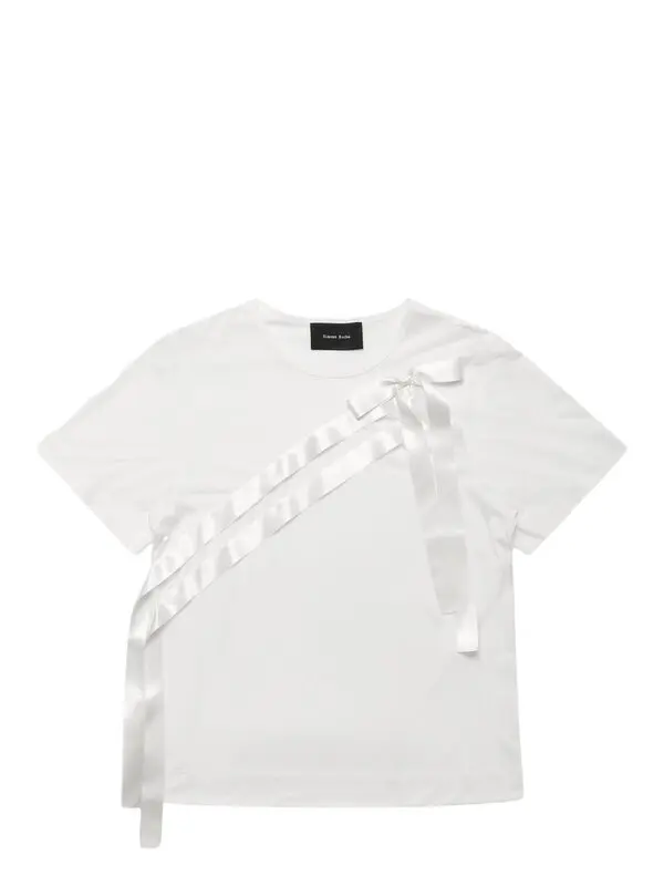 Simone Rocha Bow Detail Crewneck T-shirt - Ivory