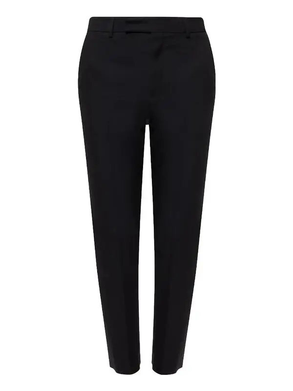 Celine Wool Gabardine Tapered Leg Trousers - Black