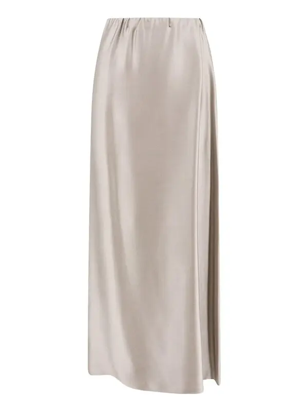 Giorgio Armani Side Silt Satin Skirt - Grey