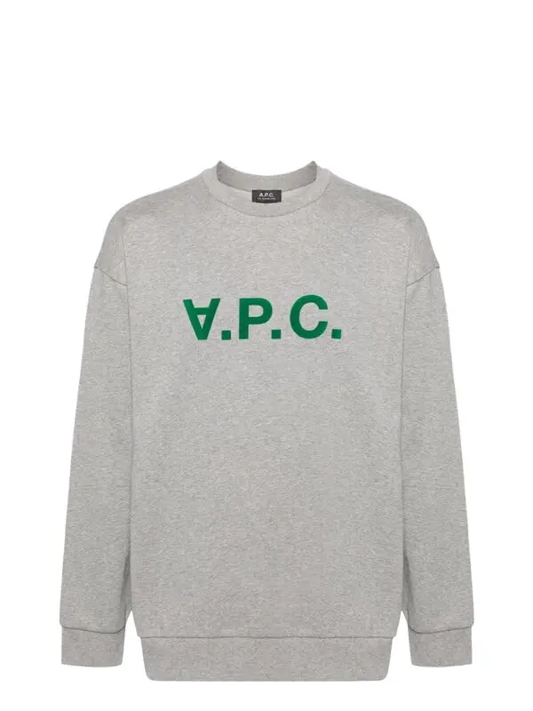 A.p.c. Eliot Logo Printed Crewneck Sweatshirt - Gray