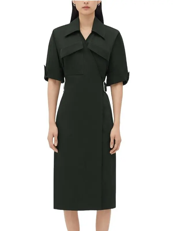 Bottega Veneta Twill Midi Dress - Black