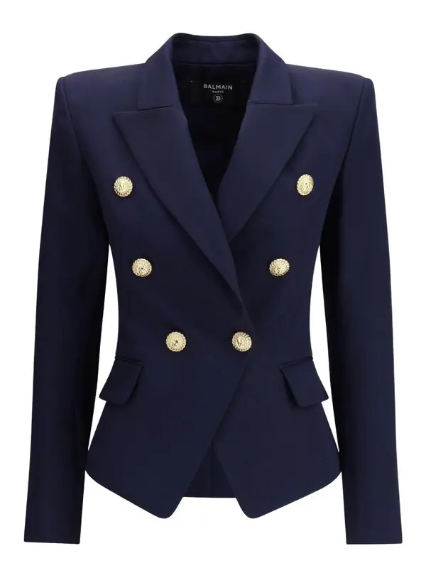 Balmain Double Breasted Tailored Blazer - Black
