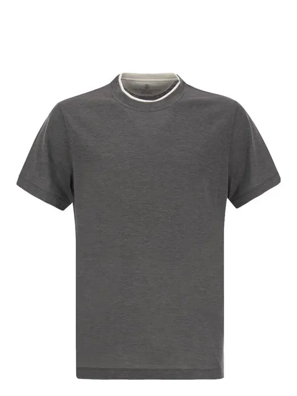 Brunello Cucinelli Double Layered Crewneck T-shirt - Black
