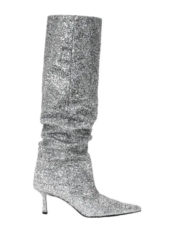 Alexander Wang Viola Glitter 60mm Long Boots - Gray
