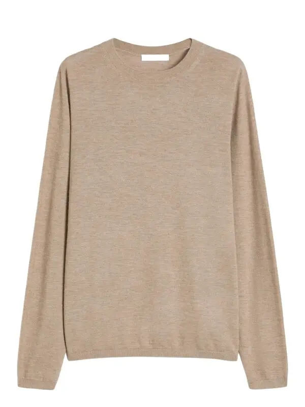 Max Mara Marica Crewneck Long-sleeved Jumper In Ultralight Cashmere - Beige