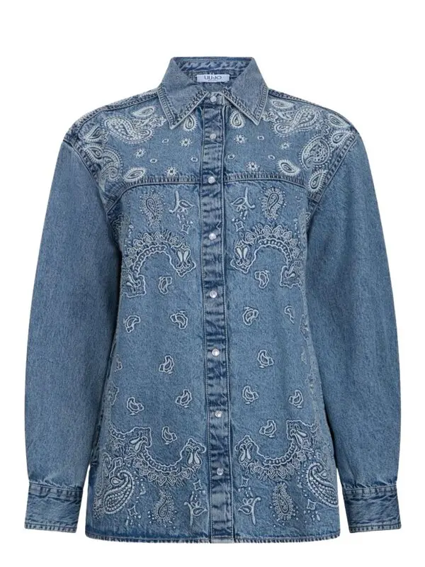 Liu Jo Embroidered Denim Shirt - Blue Denim