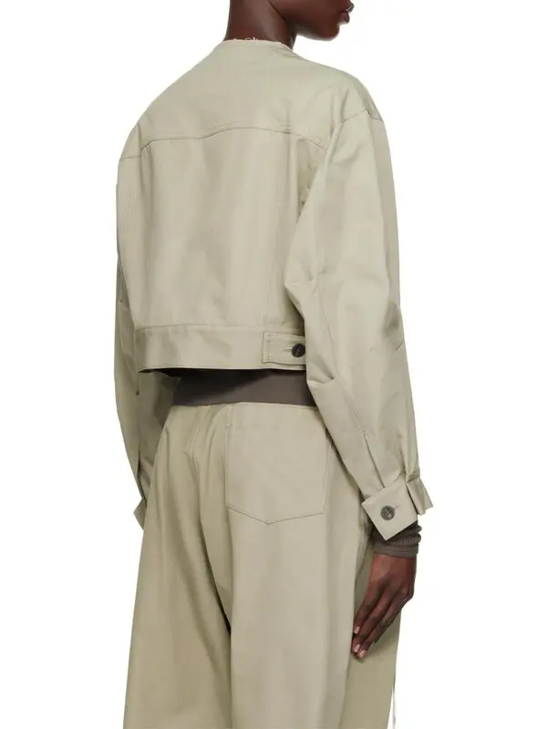 Yohji Yamamoto Long Sleeve Band Collar Jacket - Nude