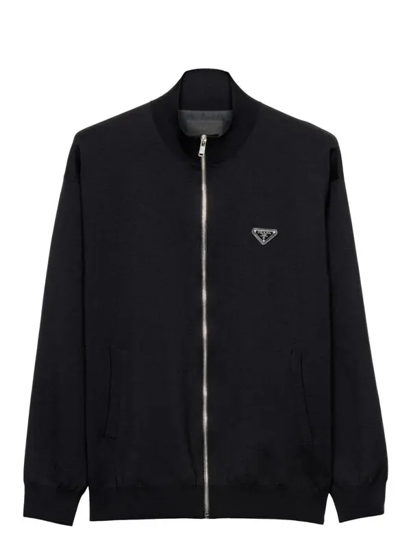 Prada Superfine Wool Zip-up Cardigan - Black