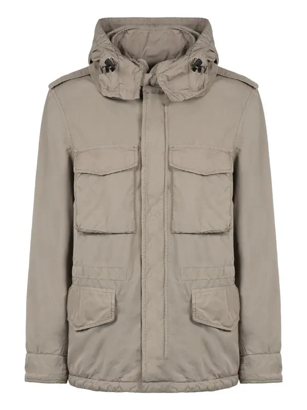 Aspesi Drawstring Hooded Jacket With Four Flap Pockets - Nude