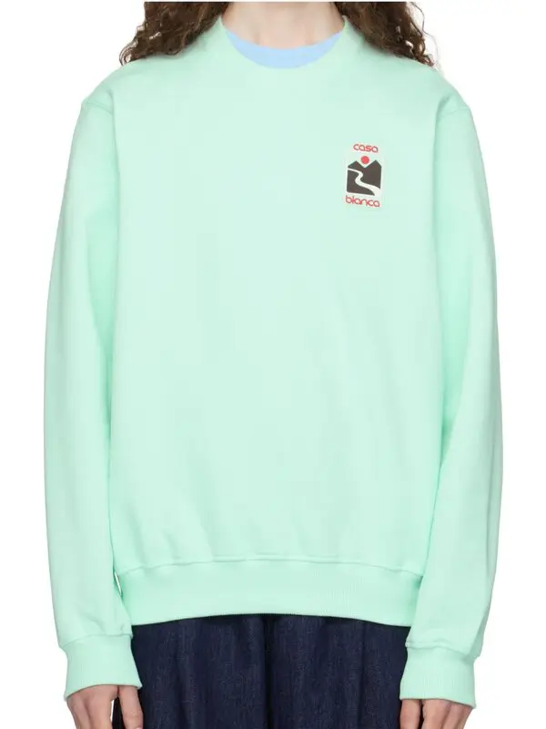 Casablanca Crew Neck Long Sleeve Pullover - Blue