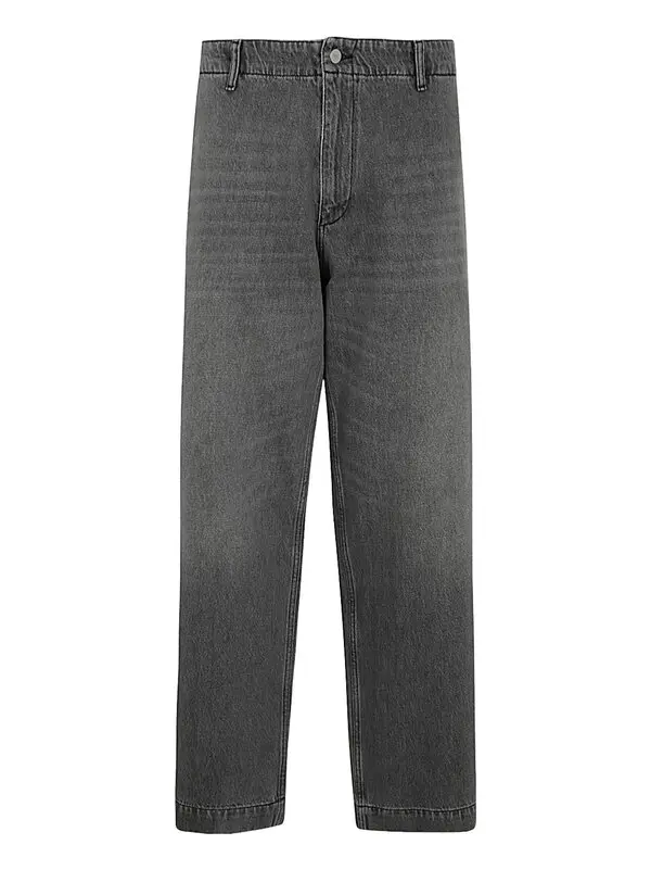 Emporio Armani Graphic Printed Straight-leg Jeans - Black