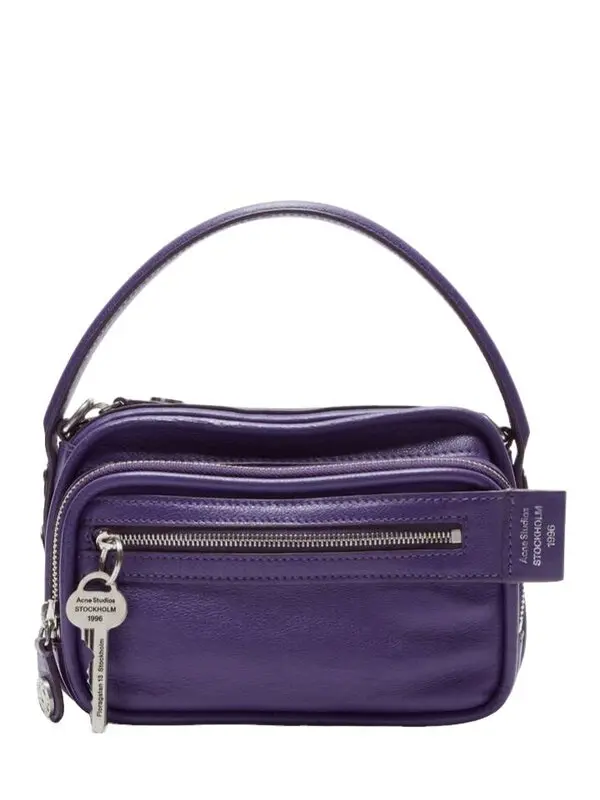 Acne Studios Camero Kit Zip Leather Crossbody Bag - Violet