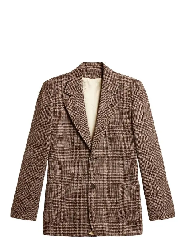 GOLDEN GOOSE Checked Single-breasted Blazer - Grey
