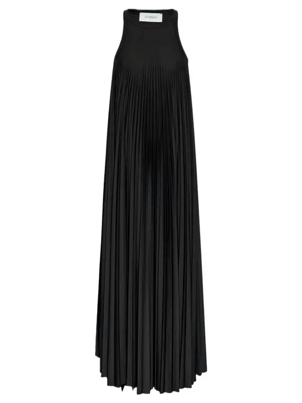 Sportmax Pleated Cut-out Sleeveless Maxi Dress - Black