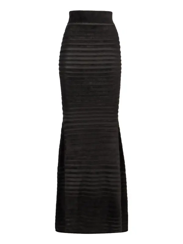 Nina Ricci Striped Mermaid Skirt - Black