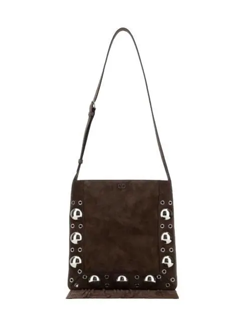Valentino Garavani Nellcte Logo Plaque Shoulder Bag - Black
