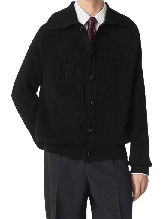 Bottega Veneta English Rib Cardigan - Black