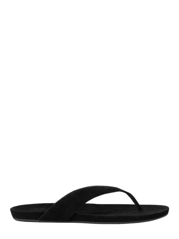 Loro Piana Ida Suede Sandals - Black