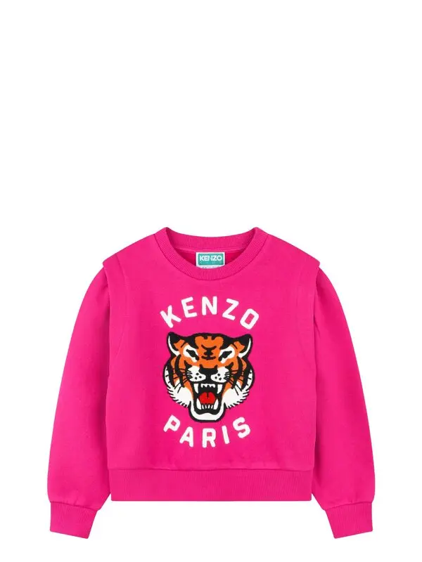 Kenzo Tiger Print Layered Sweatshirt - Rose Pink