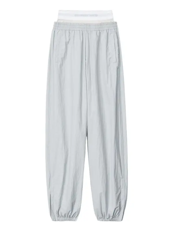 Alexander Wang Mid-rise Track Pants With Exposed Logo Trim - Gray