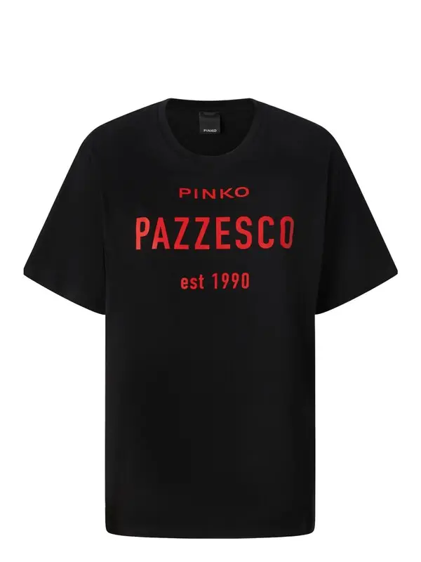 Pinko Pazzesco Est 1990" Print T-shirt - Black